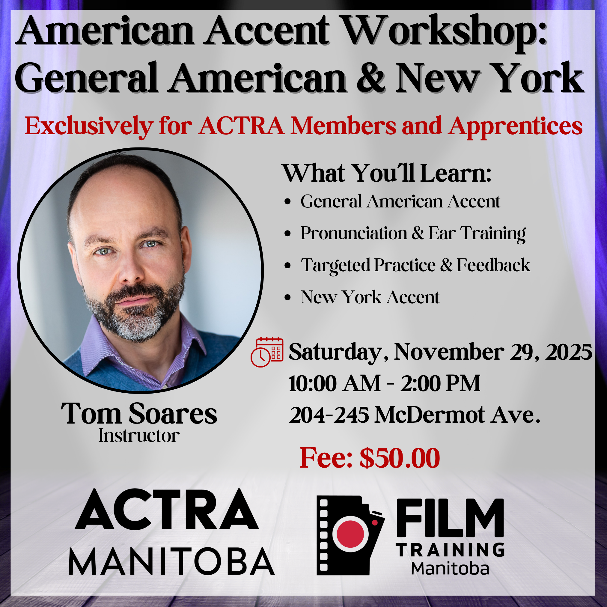 American Accent Workshop: General American & New York with Tom Soares ...